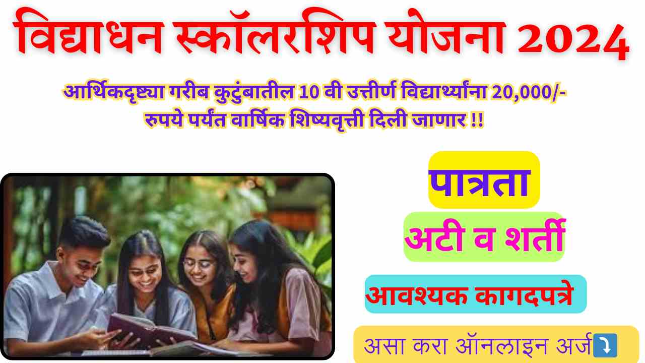 Vidyadhan Scholarship Yojana 2024:महाविद्यालायत शिक्षण घेण्यासाठी ...